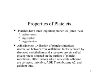 PLATELETS AND HOMEOSTASIS. Pppppppppppptx | PPTX
