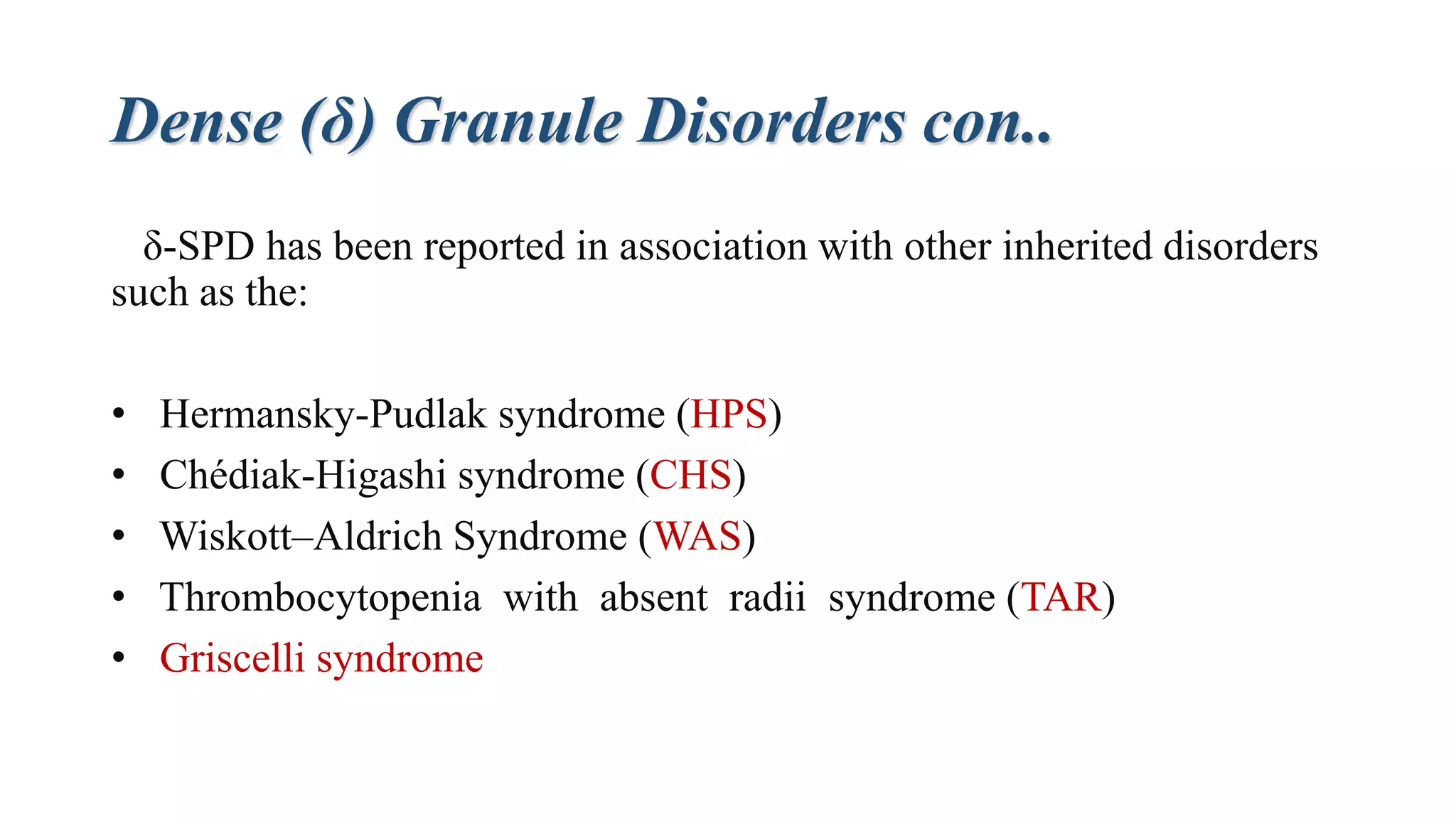 Platelet storage pool disorders | PPTX