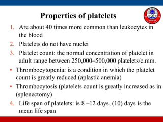 Blood Physiology: Part IV: Platelets and hemostasis | PDF