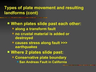 Plate movement and resultant landscape | PPT