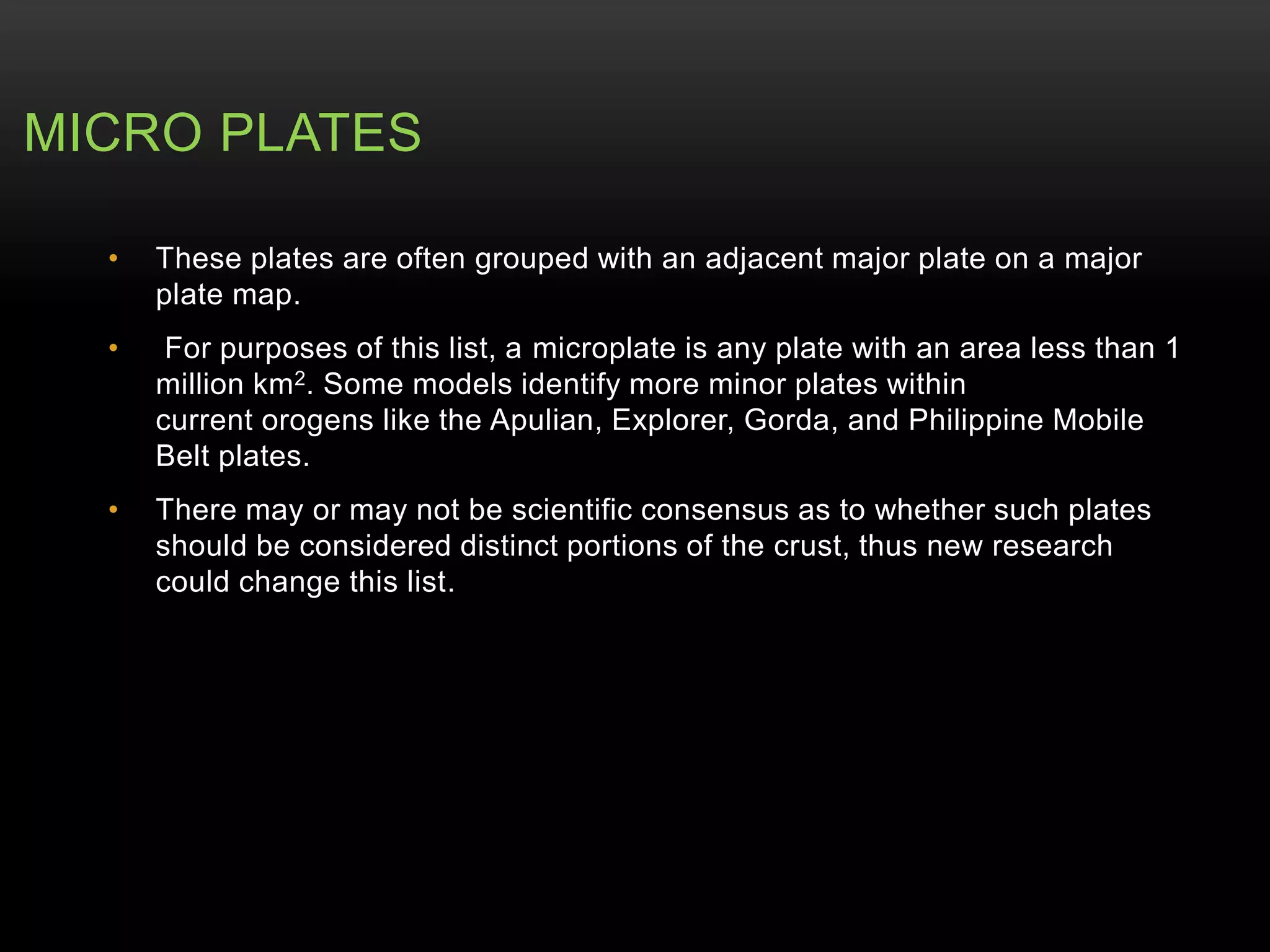 Plates and list of all major and minor plates in the world | PPTX