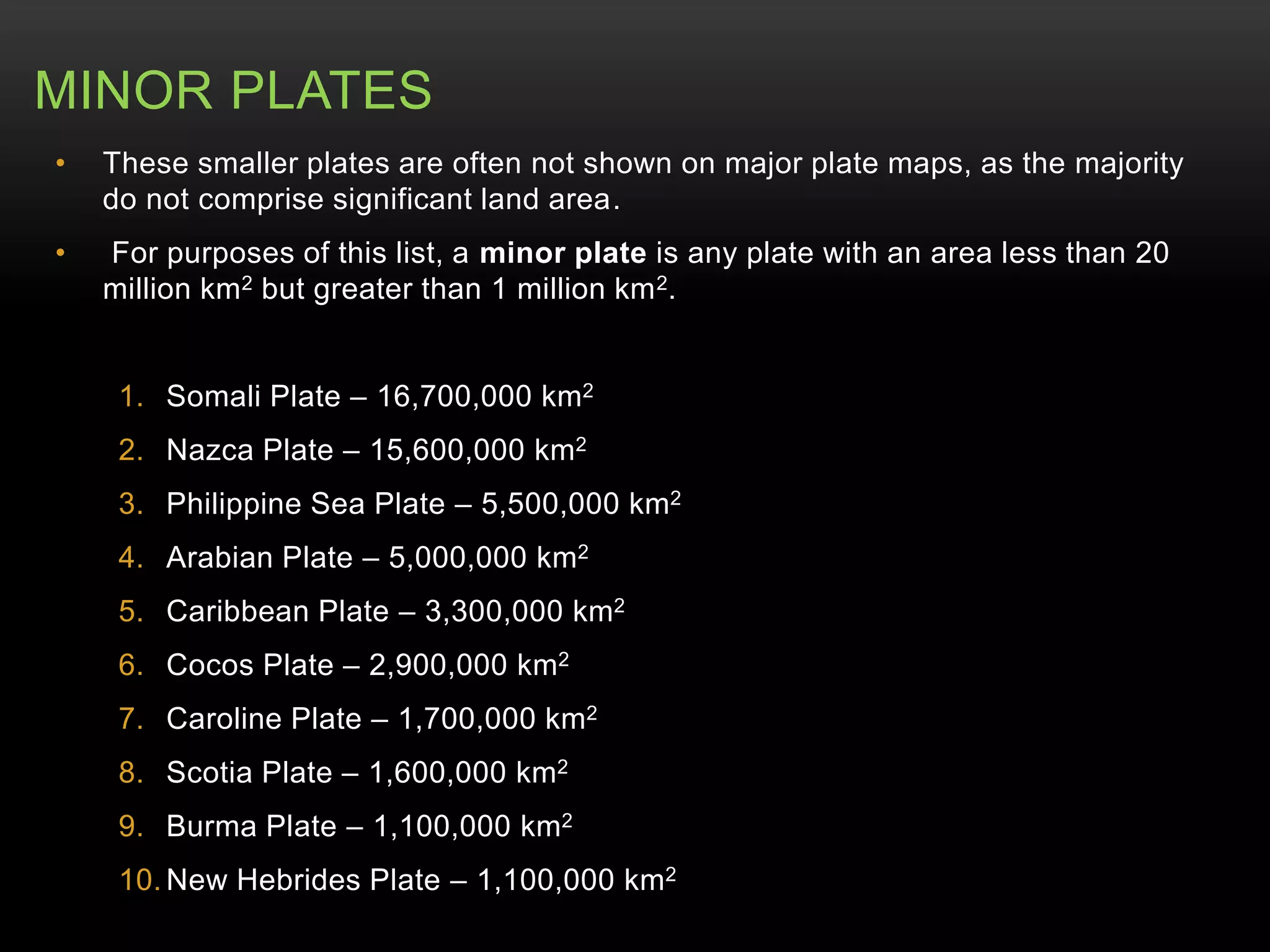 Plates and list of all major and minor plates in the world | PPTX
