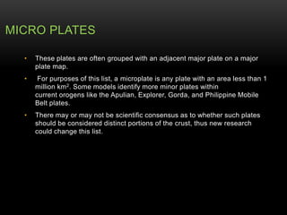 Plates and list of all major and minor plates in the world | PPTX
