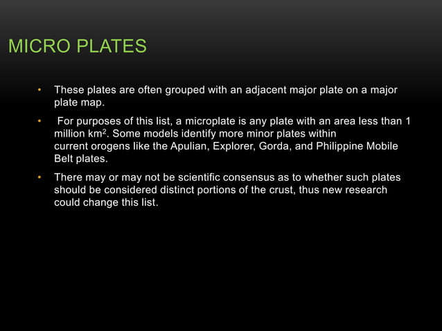 Plates and list of all major and minor plates in the world | PPTX ...