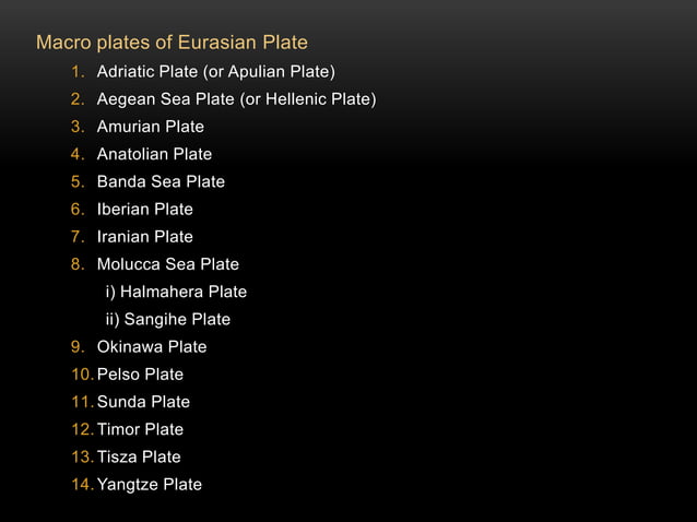 Plates and list of all major and minor plates in the world | PPTX ...