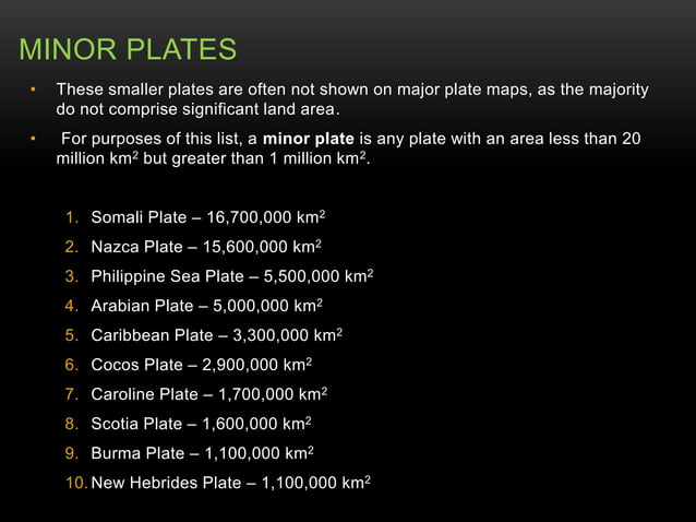 Plates and list of all major and minor plates in the world | PPTX ...