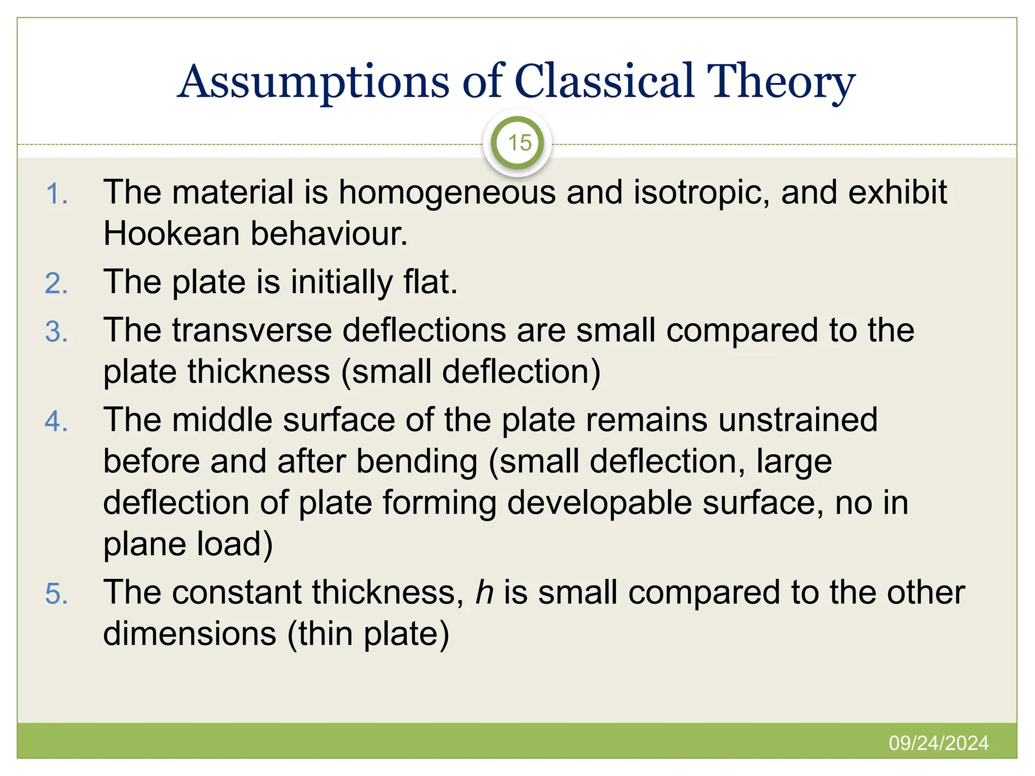 Theory of Plates - Introduction to Plate Theory | PPTX