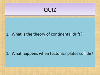 Plates and continental ridges | PPT
