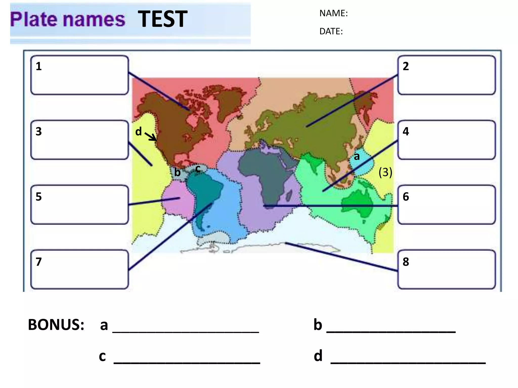 Tectonic Plates names test | PPTX