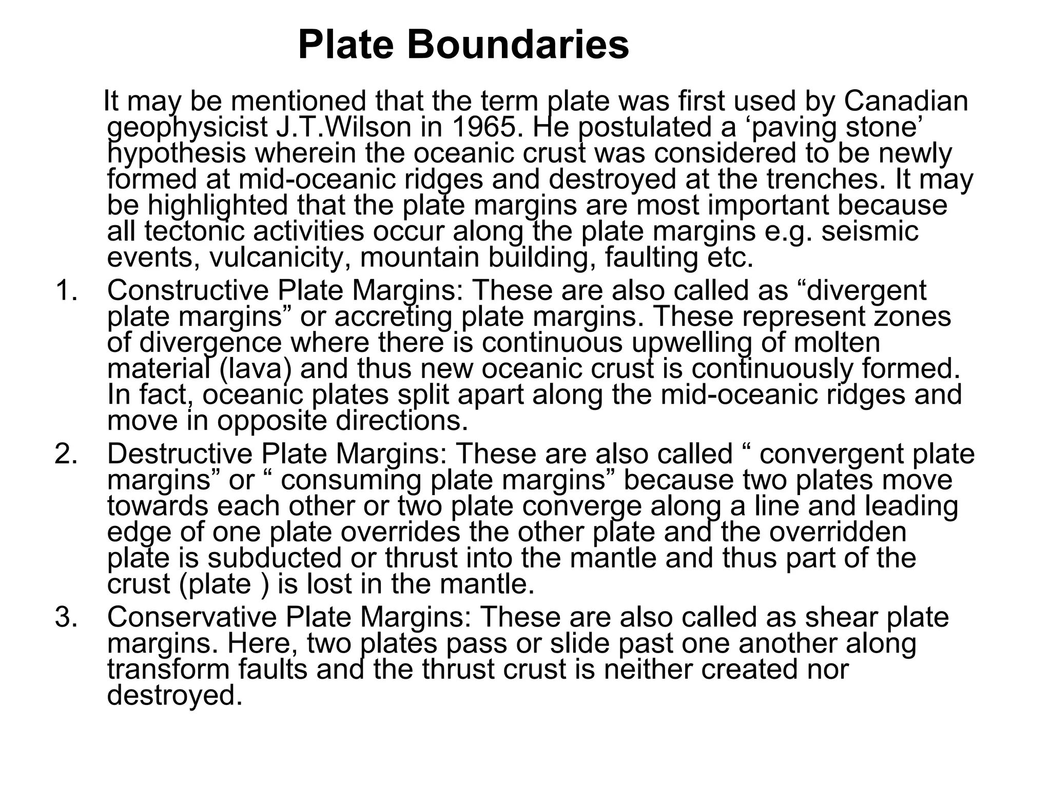 Plate tectonic geologic time scale-Geomorhology Chapter | PPT