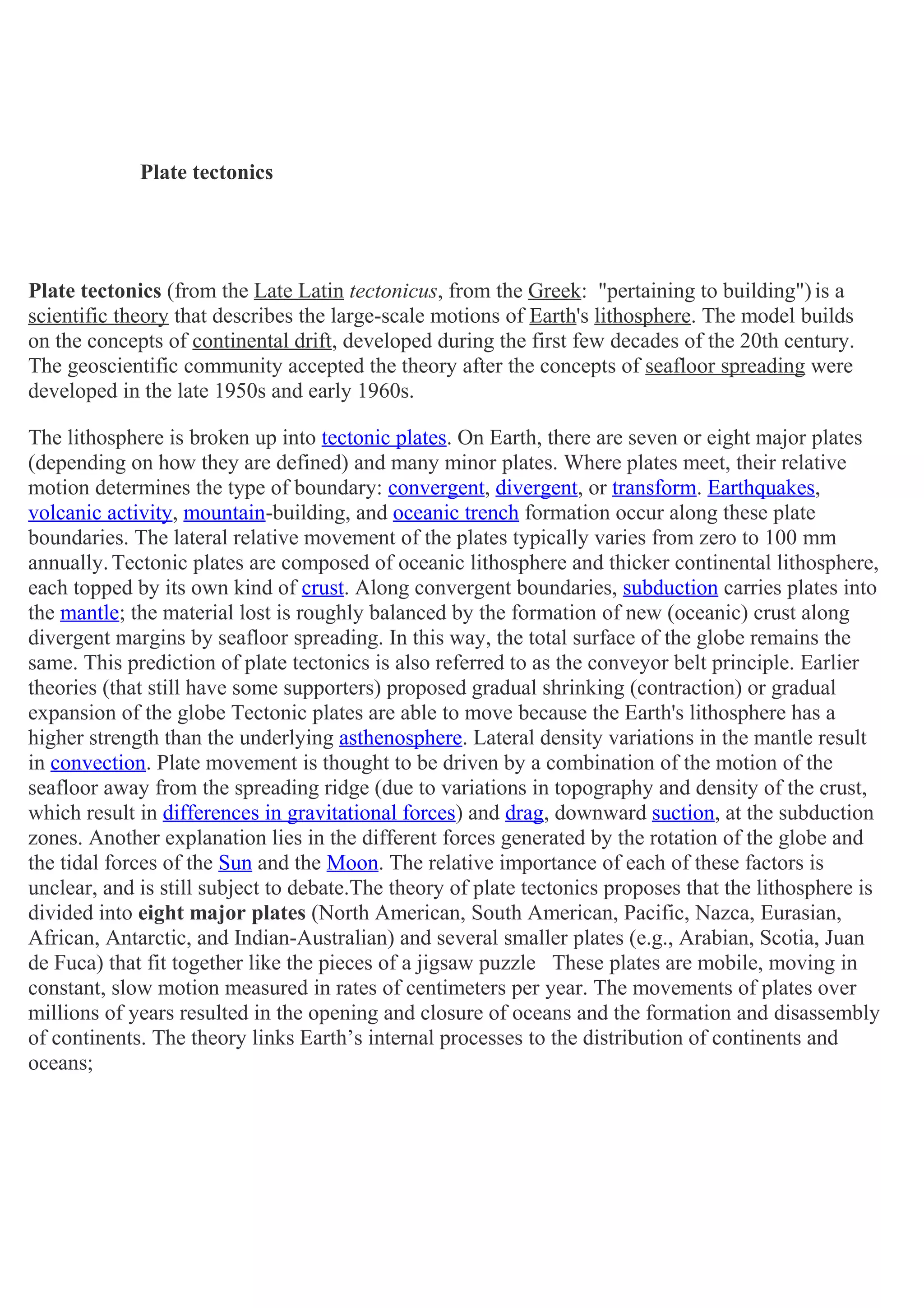 Plate tectonic | DOC
