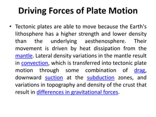 Study of plate tectonics of the earth, or plate movement, | PPTX