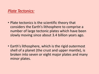 Plate Tectonics and environment geology, minerals and rock, ecology and ...