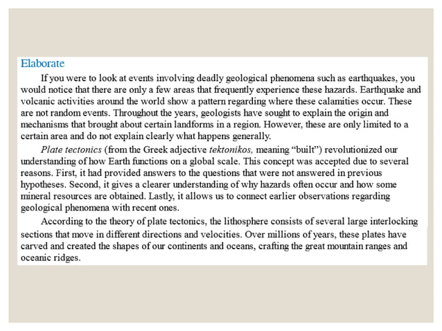 Plate tectonics and associated landforms | PPT