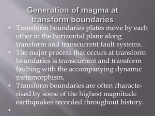 Plate tectonics and magma genesis | PPTX