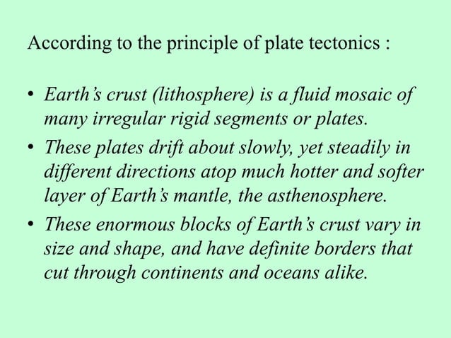 Plate tectonics and sea floor spreading | PPT