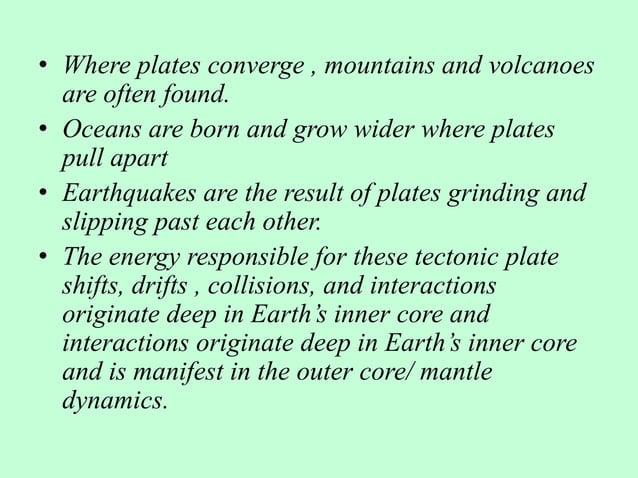 Plate tectonics and sea floor spreading | PPT
