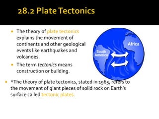 Plate tectonics ch 28.2 | PPTX