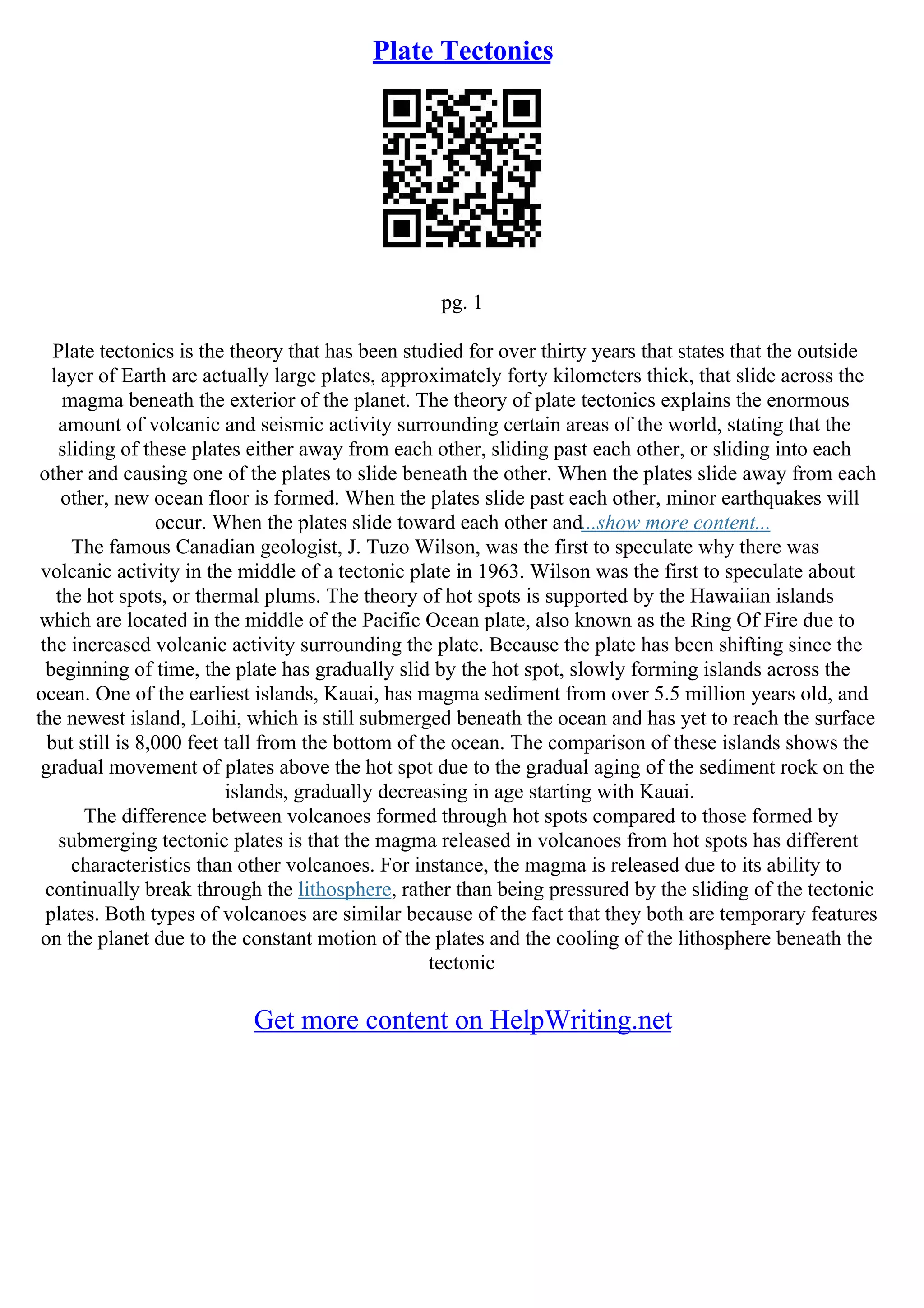 Plate Tectonics Essay | PDF