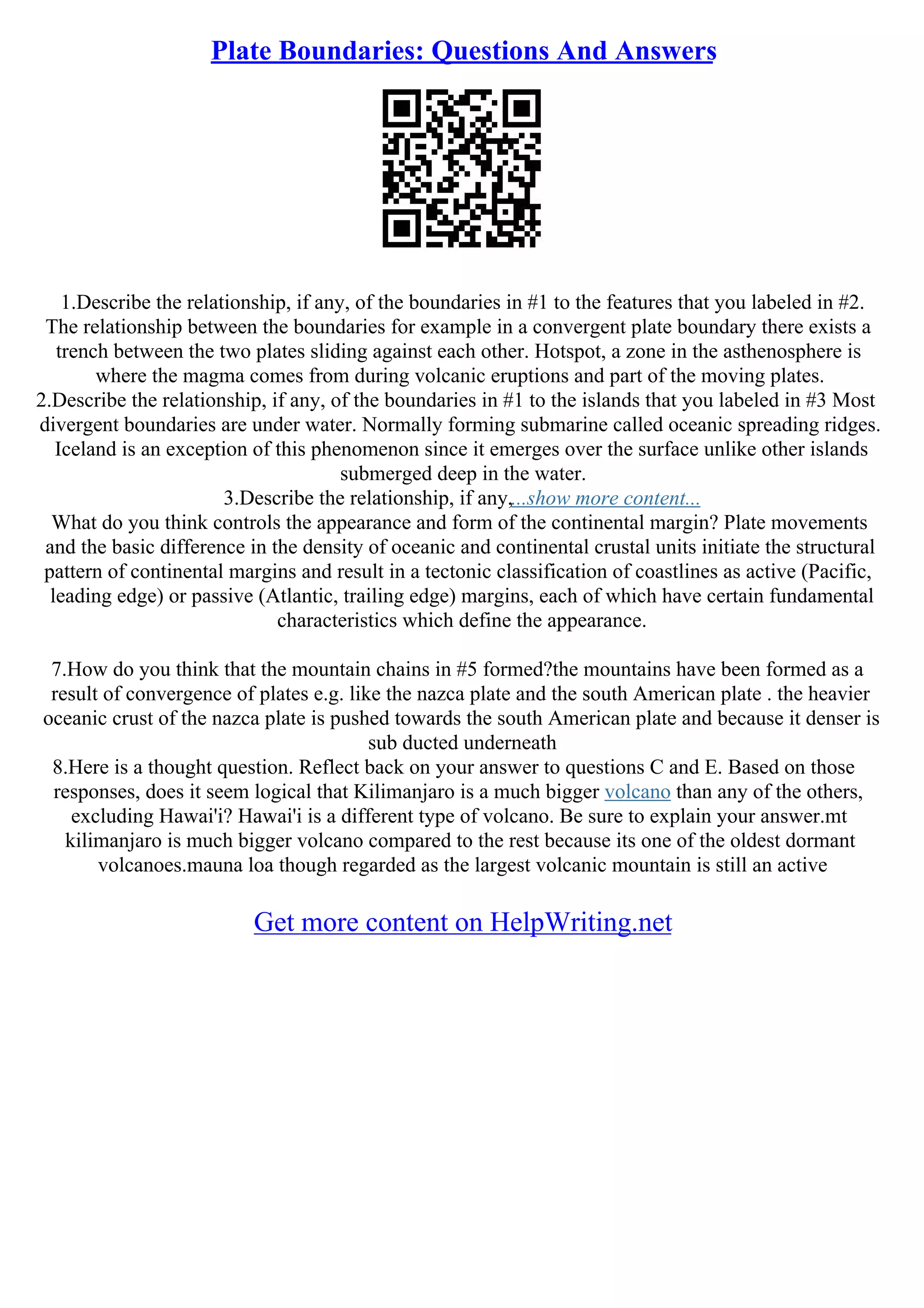 Plate Tectonics Essay | PDF