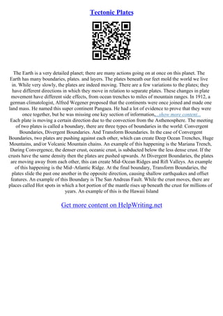 Plate Tectonics Essay | PDF