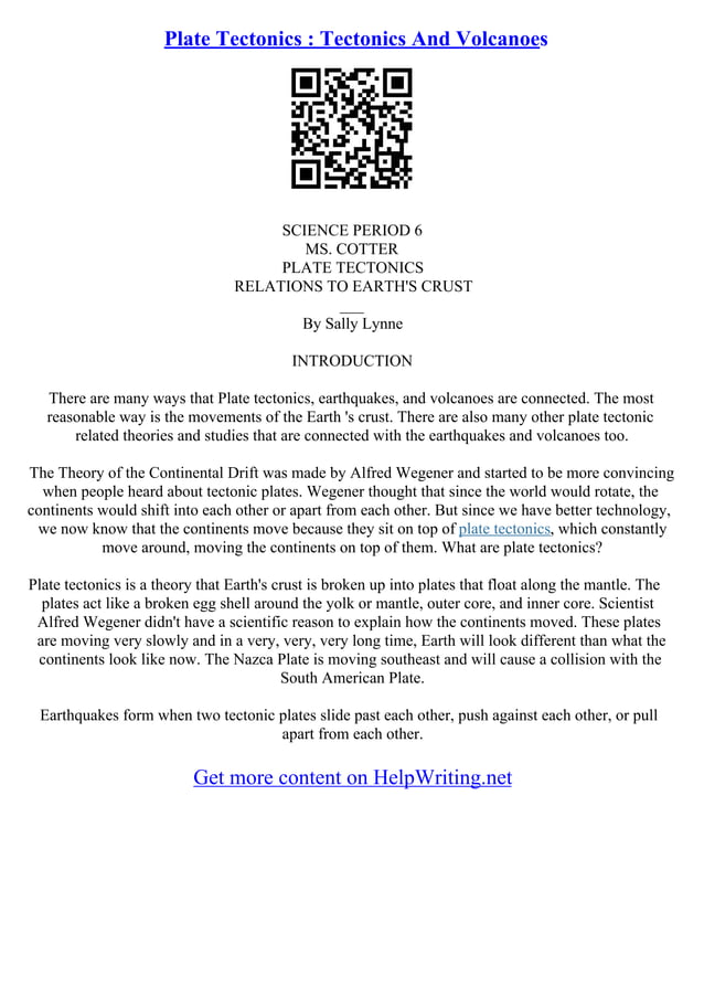Plate Tectonics Essay | PDF