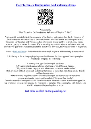 Plate Tectonics Essay | PDF