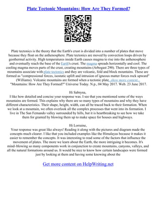 Plate Tectonics Essay | PDF