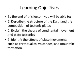 Plate_Tectonics_Lesson_for grade 10- adaptation form | PPTX