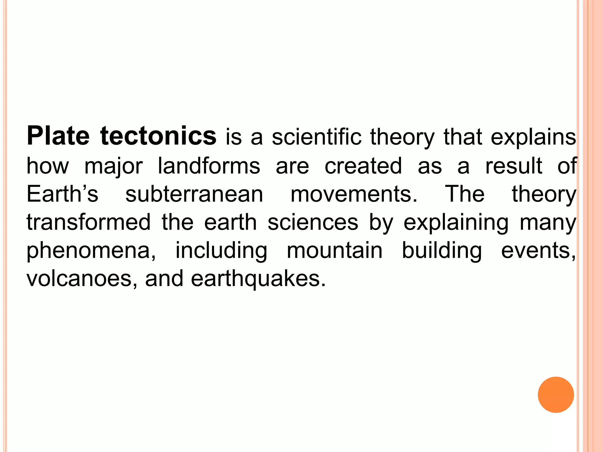 Mechanism of Plate Tectonics and Resultant Landforms | PPTX