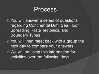 Plate tectonics web quest | PPTX