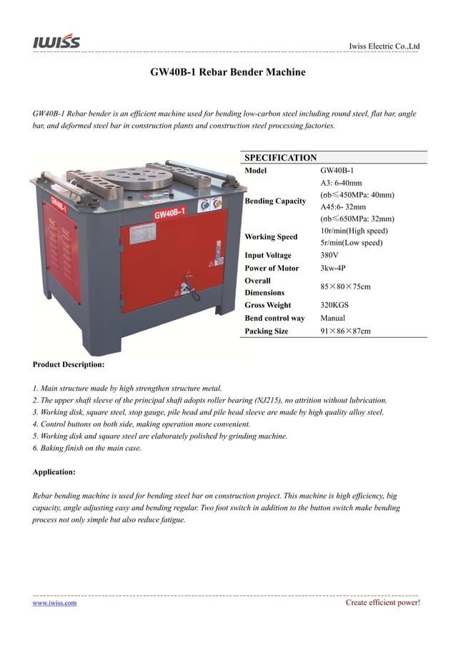 Platform Electric Rebar Cutting Machine and Rebar Bending Machine | PDF