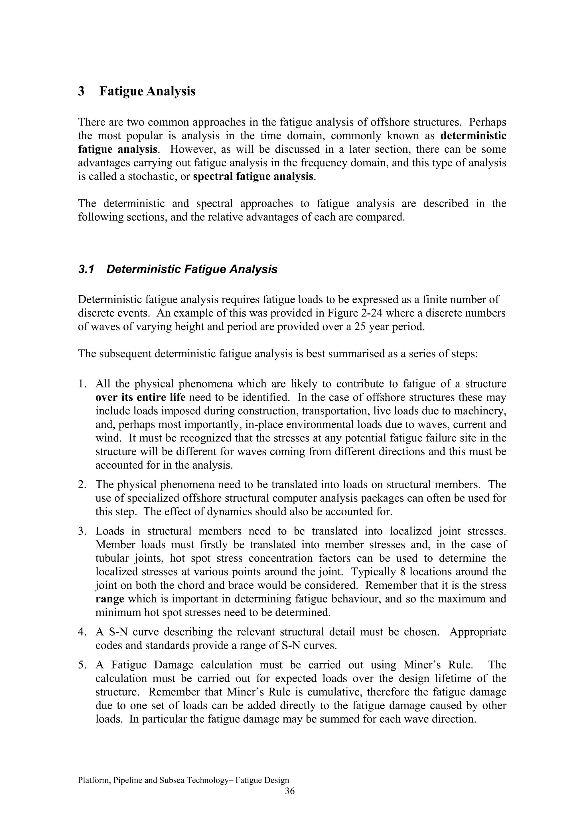 Platform pipeline-subsea technology fatigue design | PDF