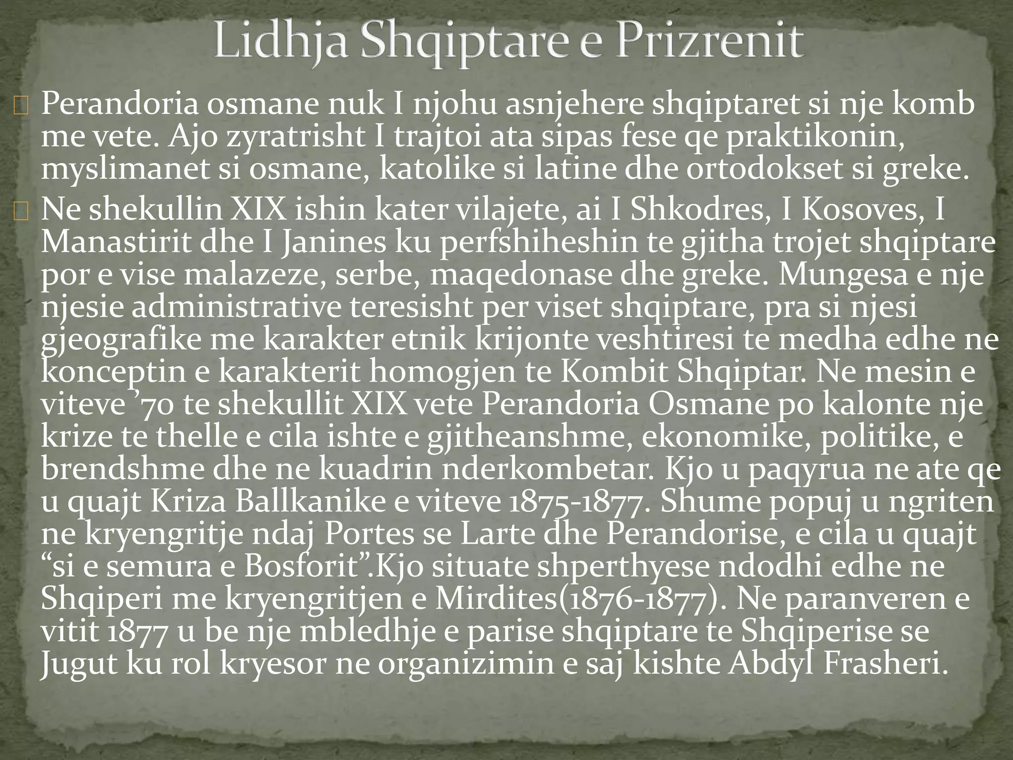 Rilindja Kombetare Shqiptare | PPTX