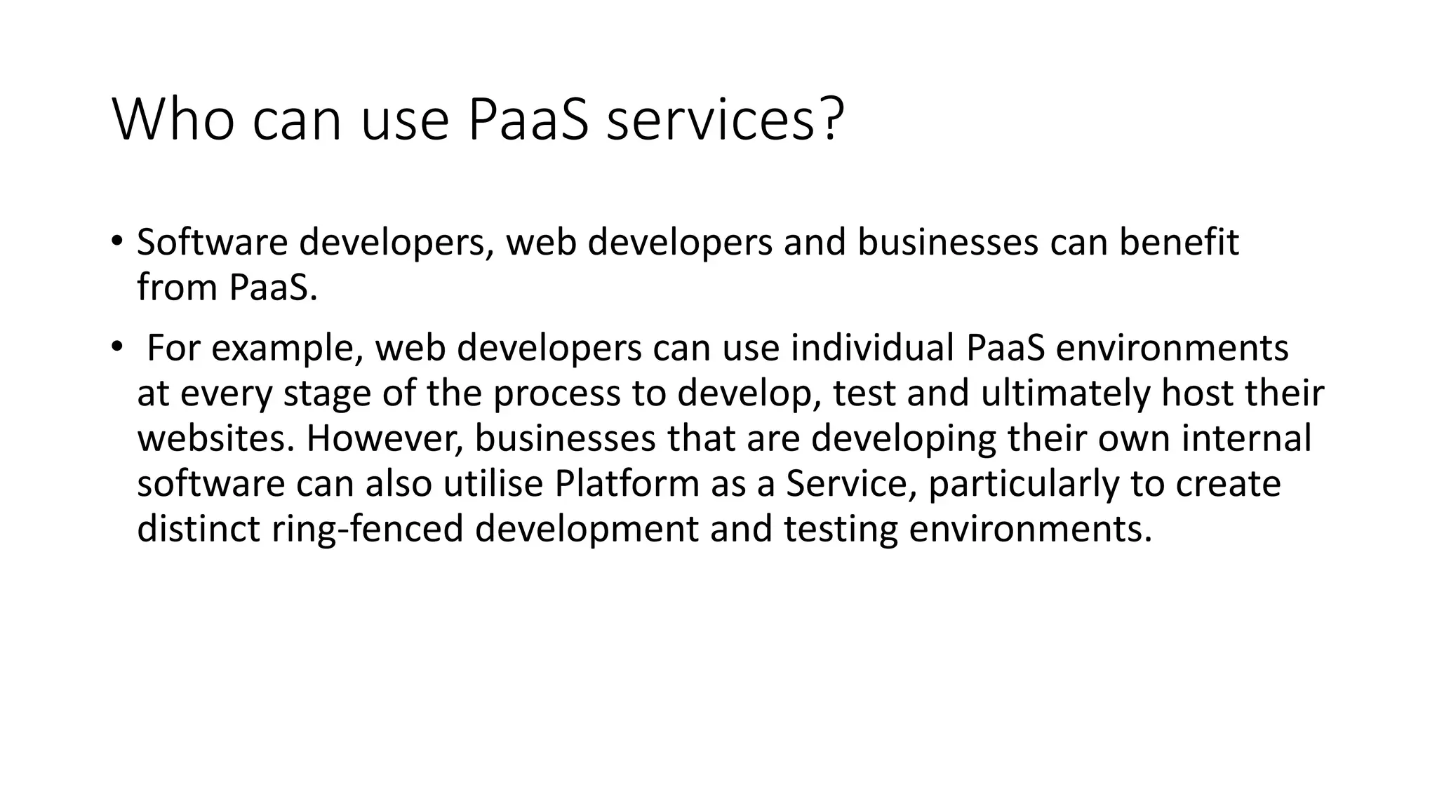 Platform as a Service (PaaS) | PPTX