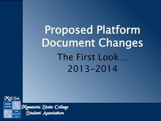 Platform Document proposed changes | PPTX | Student Financial Aid ...