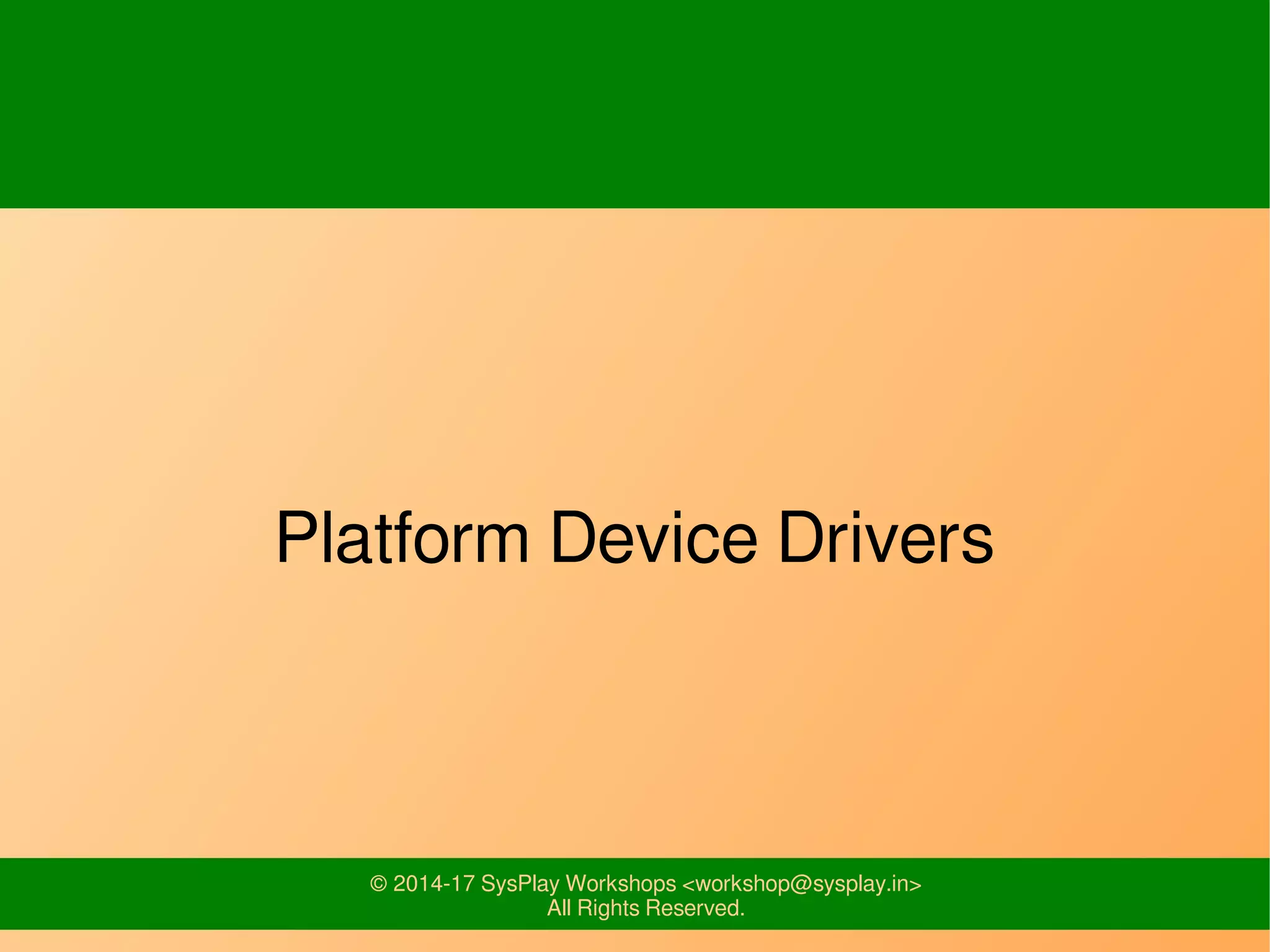 Platform Drivers | PPT