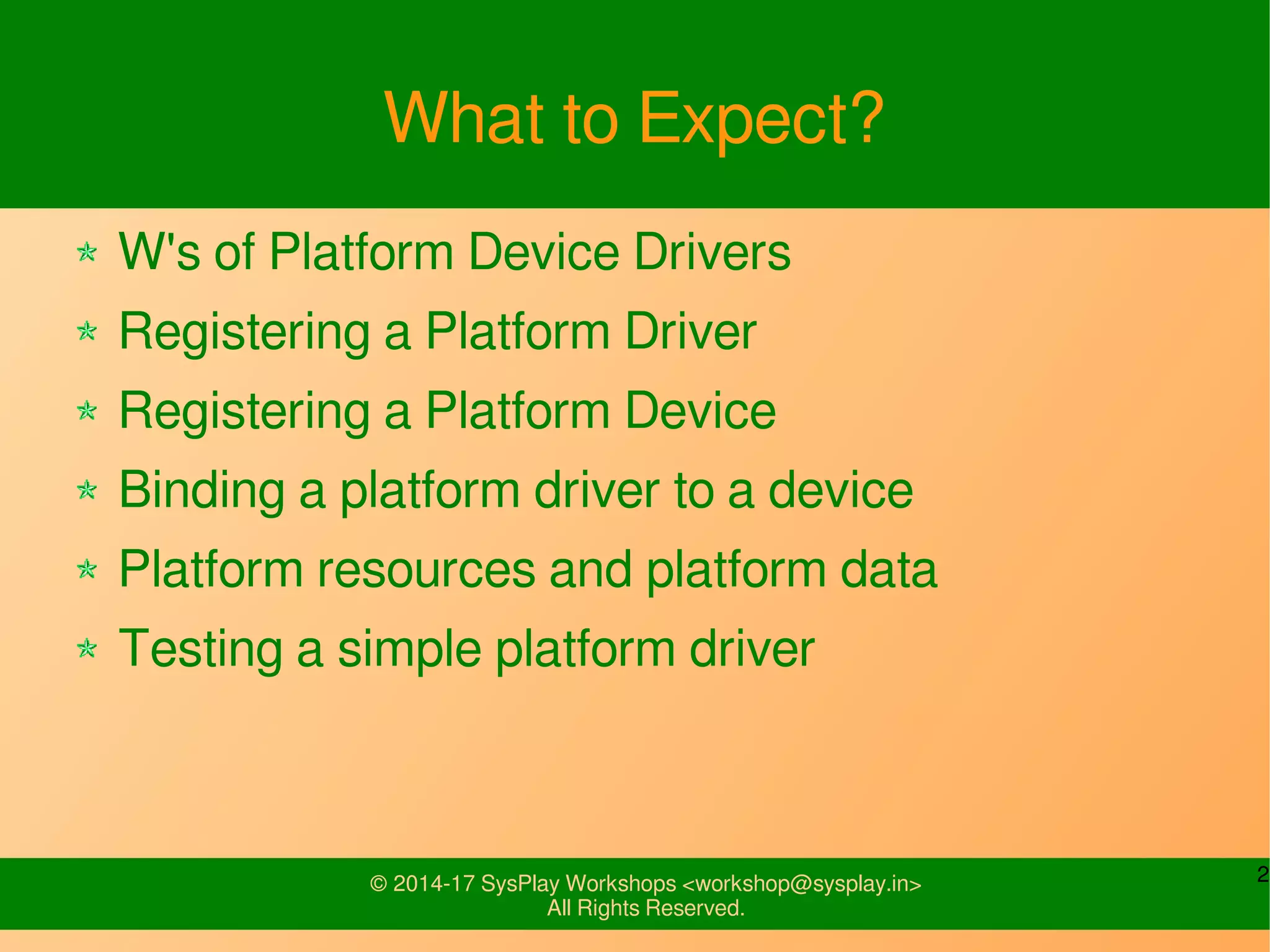 Platform Drivers | PPT