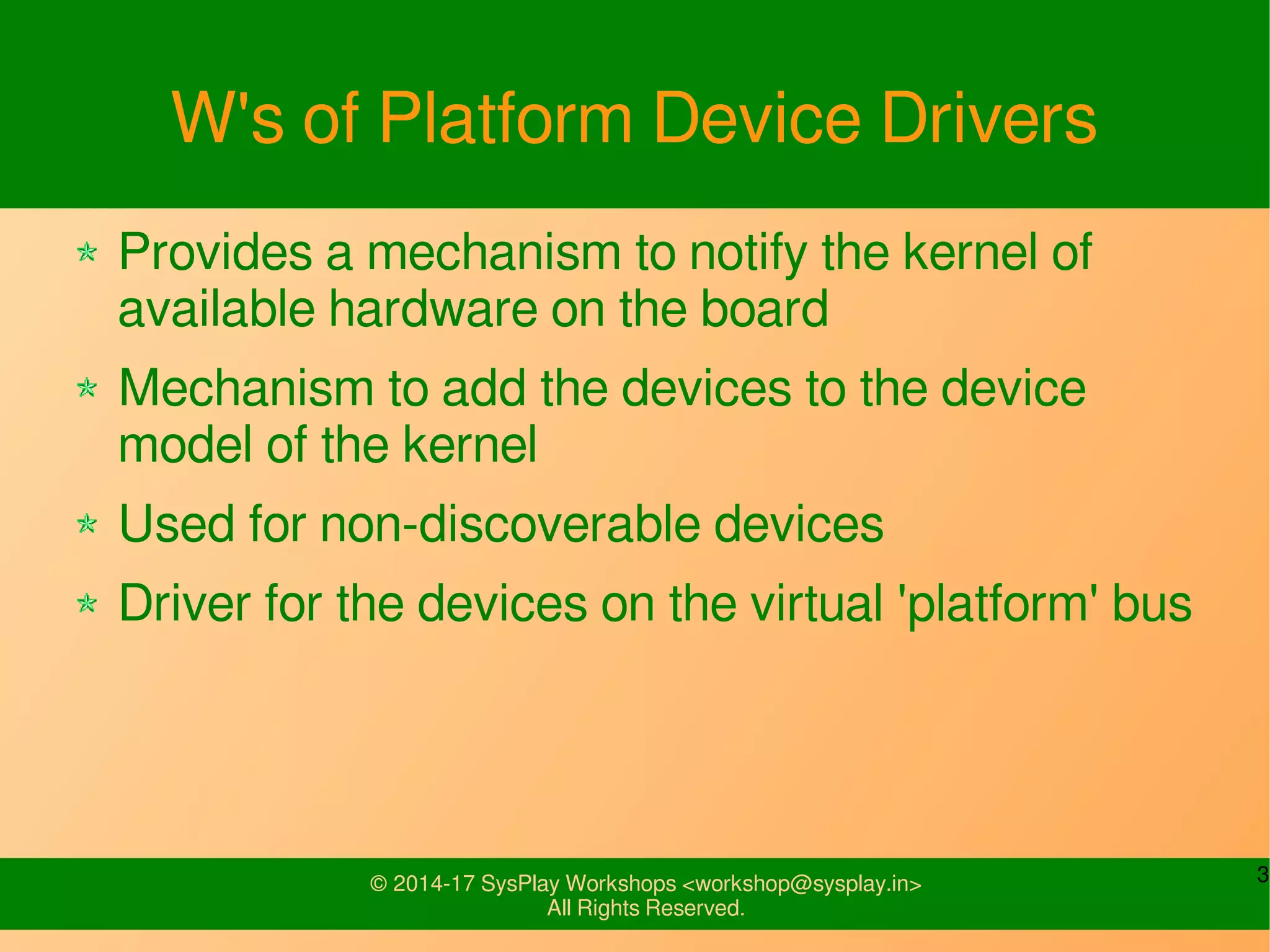 Platform Drivers | PDF
