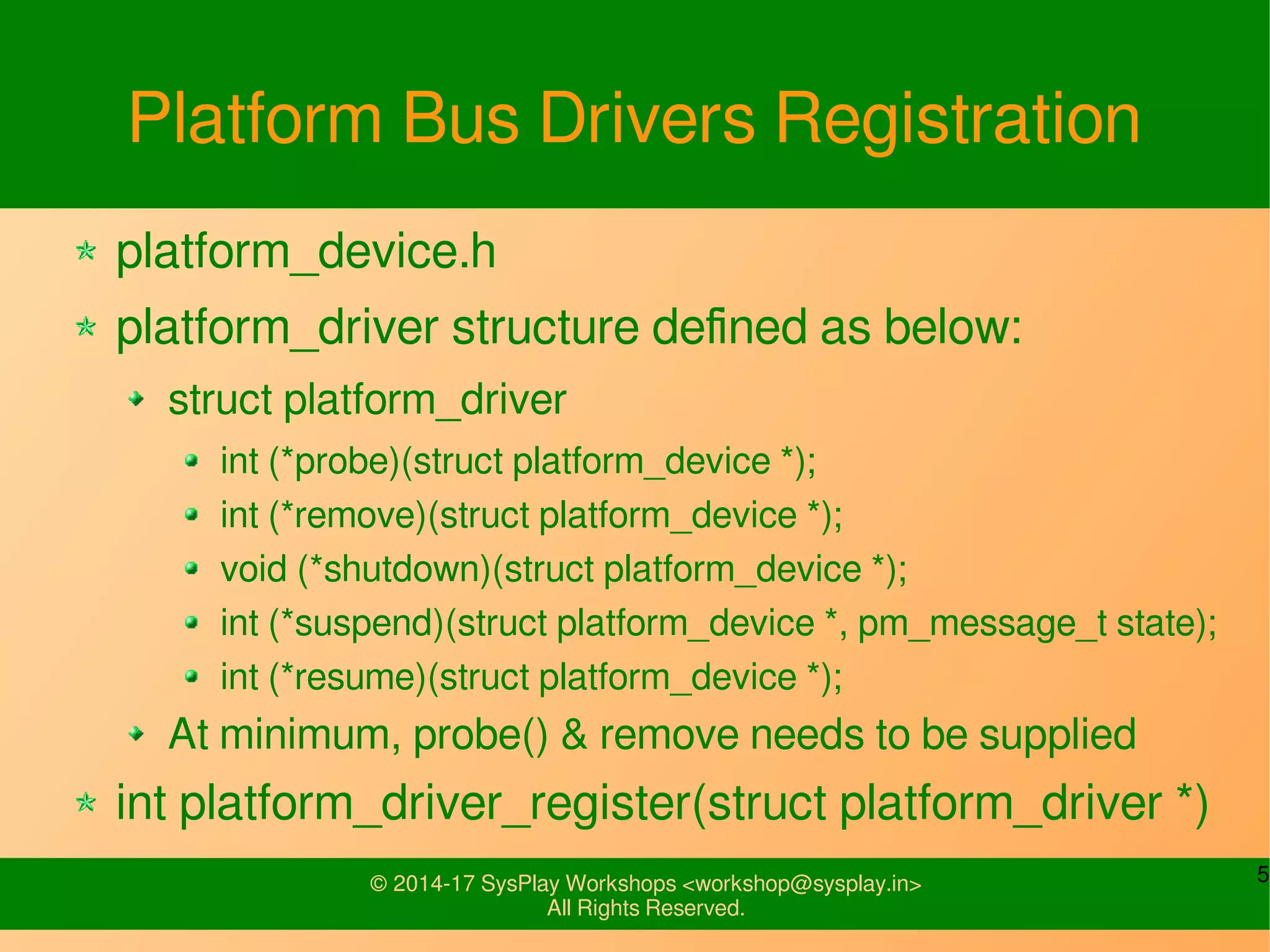 Platform Drivers | PDF