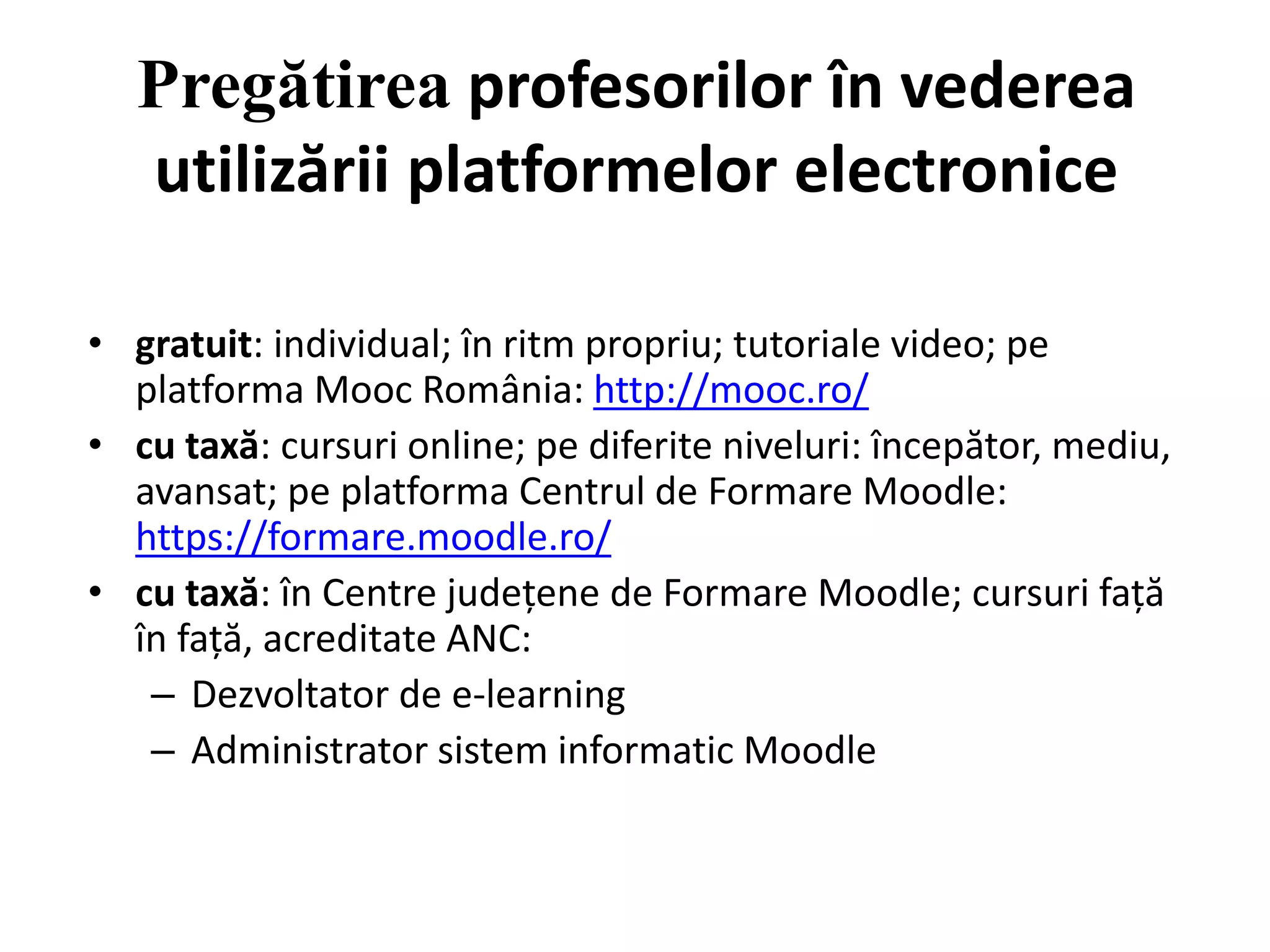Platforme electronice de predare, invatare si evaluare | PPTX
