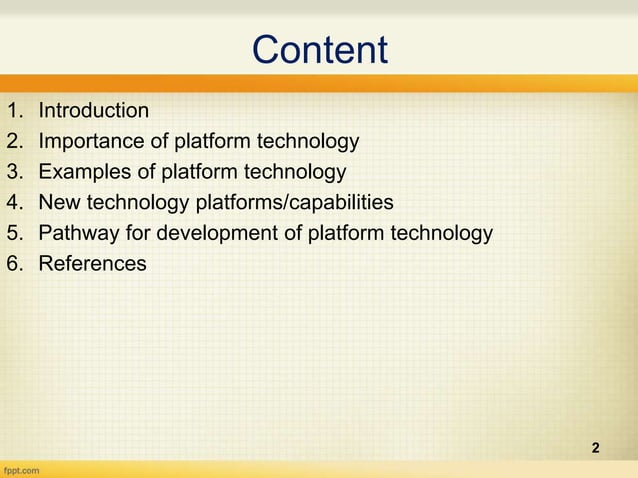 Introduction to Platform technology.ppt | Pharmaceutical Industry ...