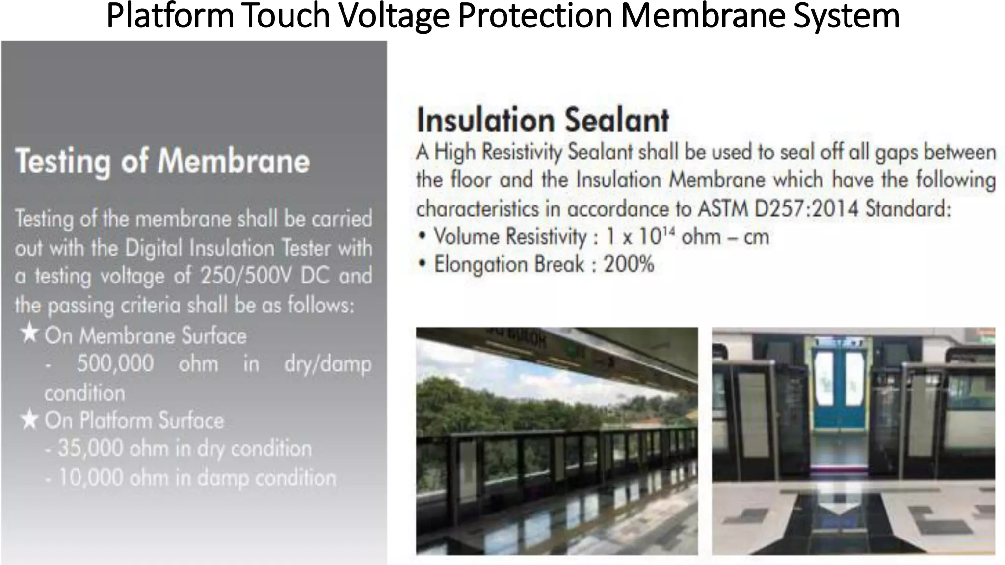 Platform touch voltage protection membrane system and other railways ...