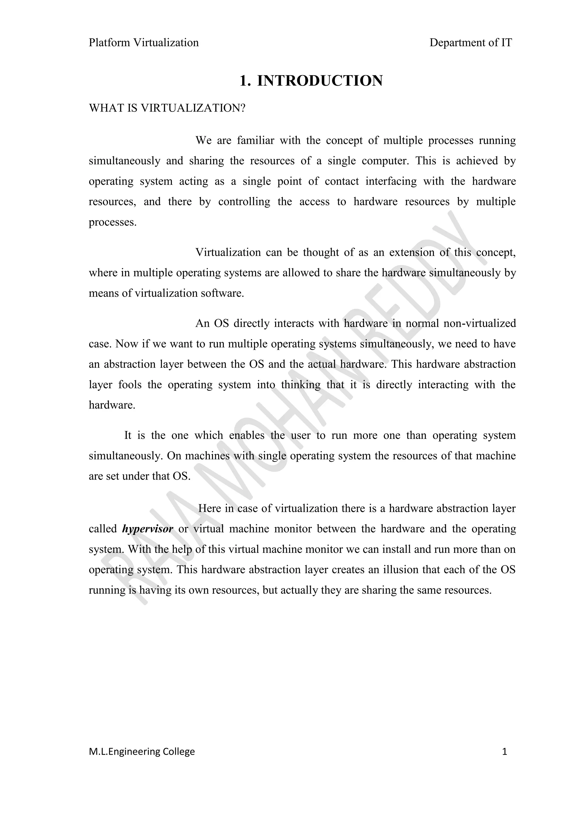 Platform virtualization.raj | Operating Systems | Computer Software and Applications