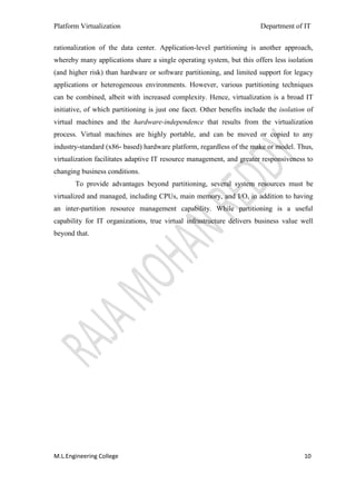Platform virtualization.raj | Operating Systems | Computer Software and Applications
