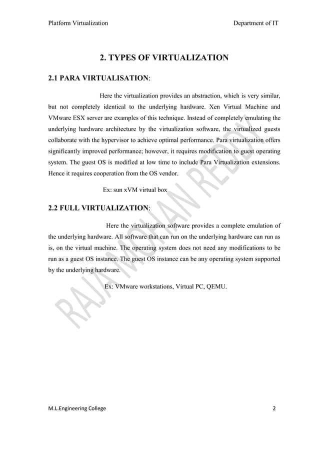 Platform virtualization.raj | Operating Systems | Computer Software and Applications