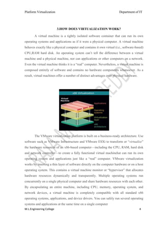 Platform virtualization.raj | Operating Systems | Computer Software and Applications