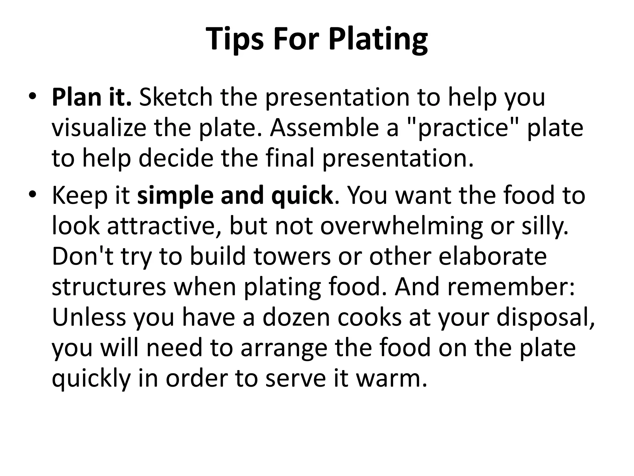 Plating food | PPTX