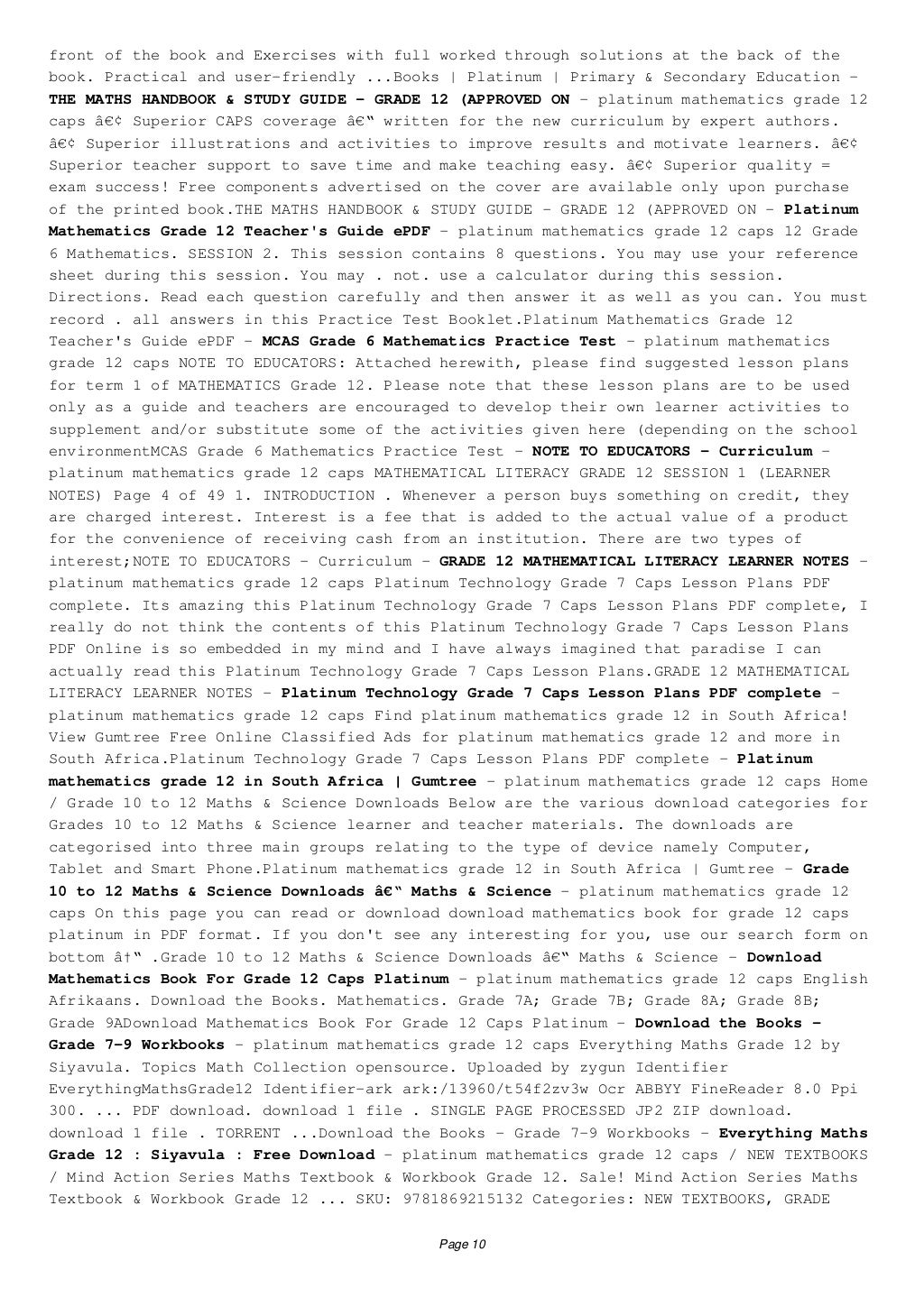 DOWNLOAD Platinum Mathematics Grade 12 Caps download-platinum-mathematics-grade-12-caps