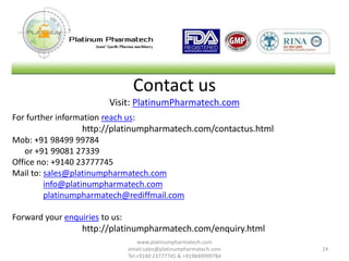 Platinum Pharmatech Hyderabad India | PPTX